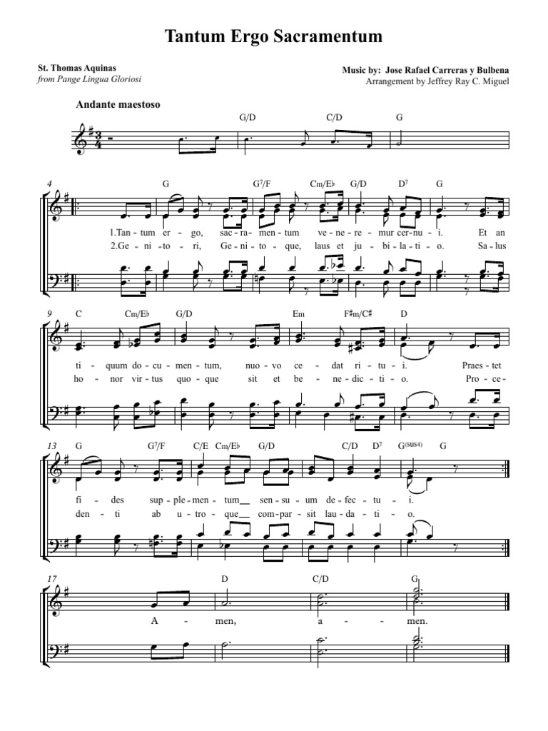 Tantum Ergo Latin Score | PDF | Catholic Liturgy | Works