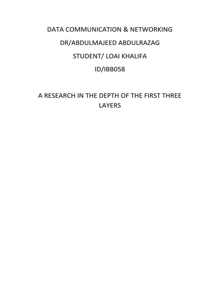 Data Communication Research | PDF | Data Transmission | Osi Model