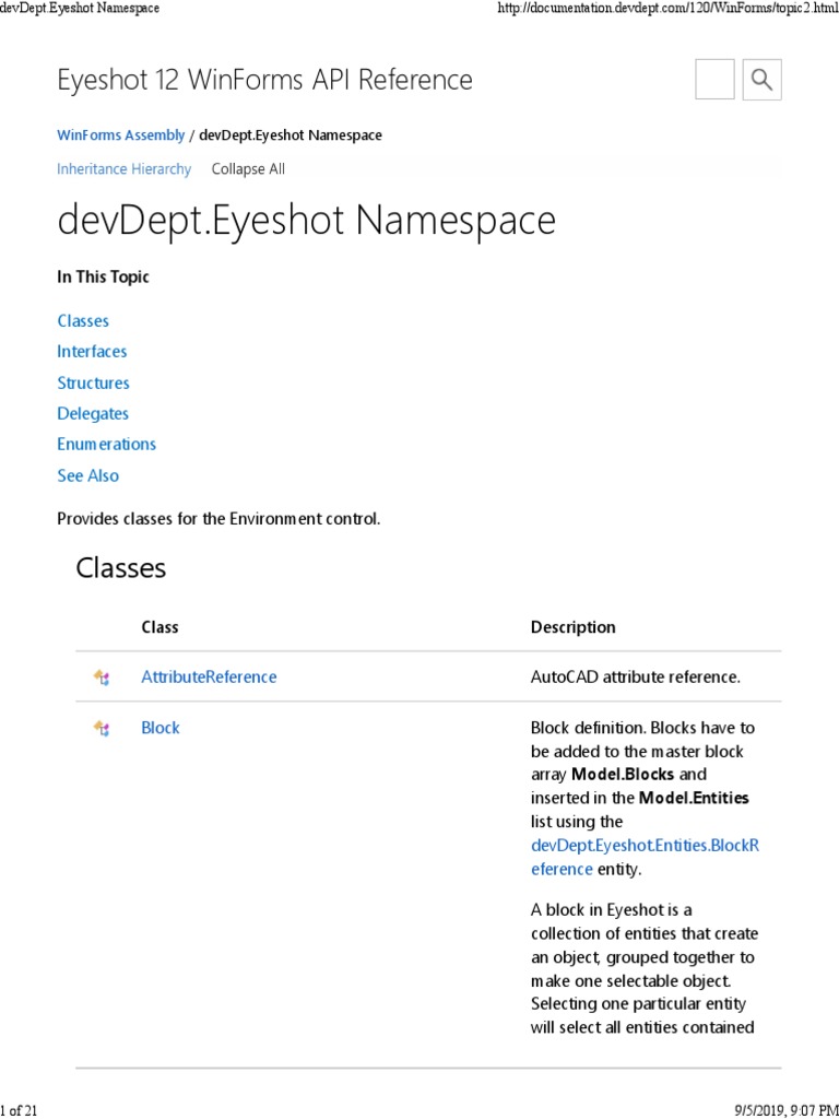 Devdept Eyeshot | PDF | Class (Computer Programming) | Application Programming Interface