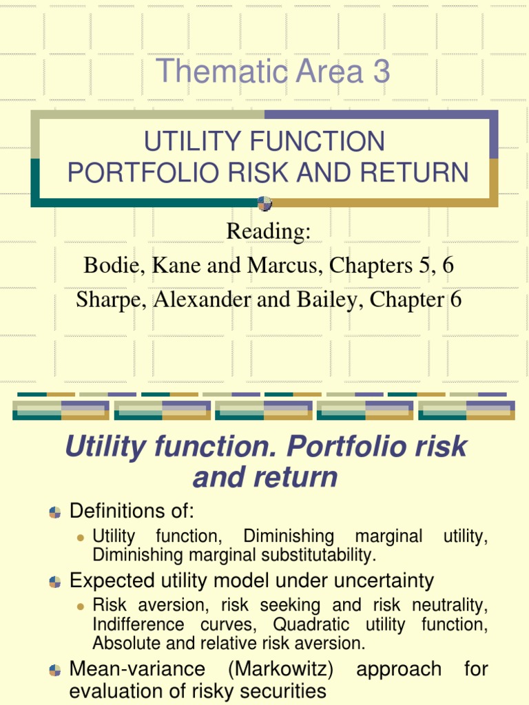 Lecture 3 - Utility Functions - Portfolio Risk and Return | PDF | Diversification (Finance ...