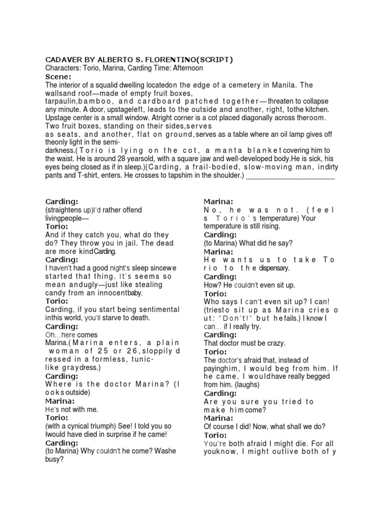 Cadaver by Alberto Florentino | PDF