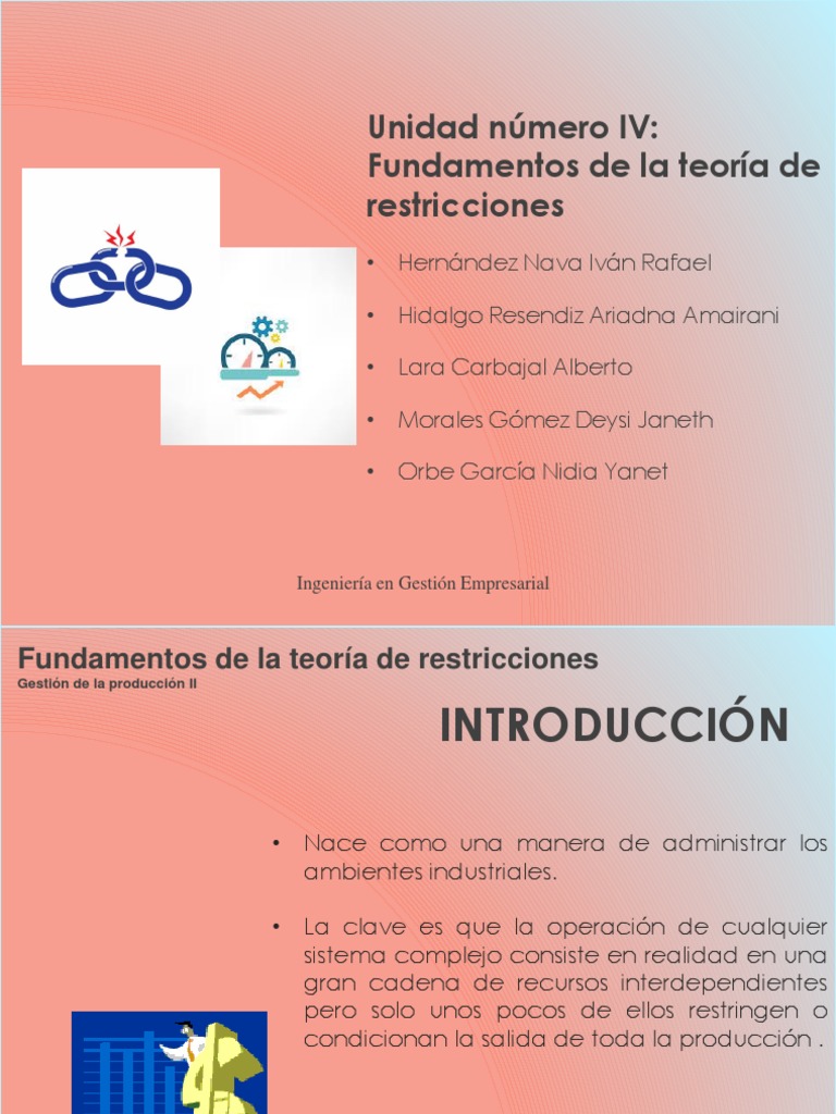 4 Fundamentos de La Teoria de Restricciones | PDF | Logística | Inventario
