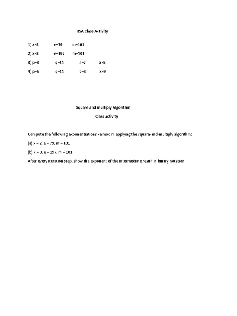 Square And Multiply Algorithm Pdf