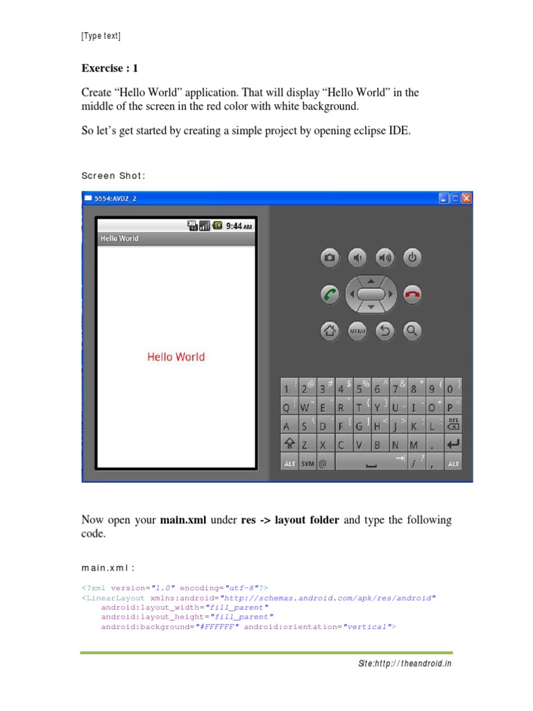 Android Practical Programs | PDF | Android (Operating System) | Java (Programming Language)