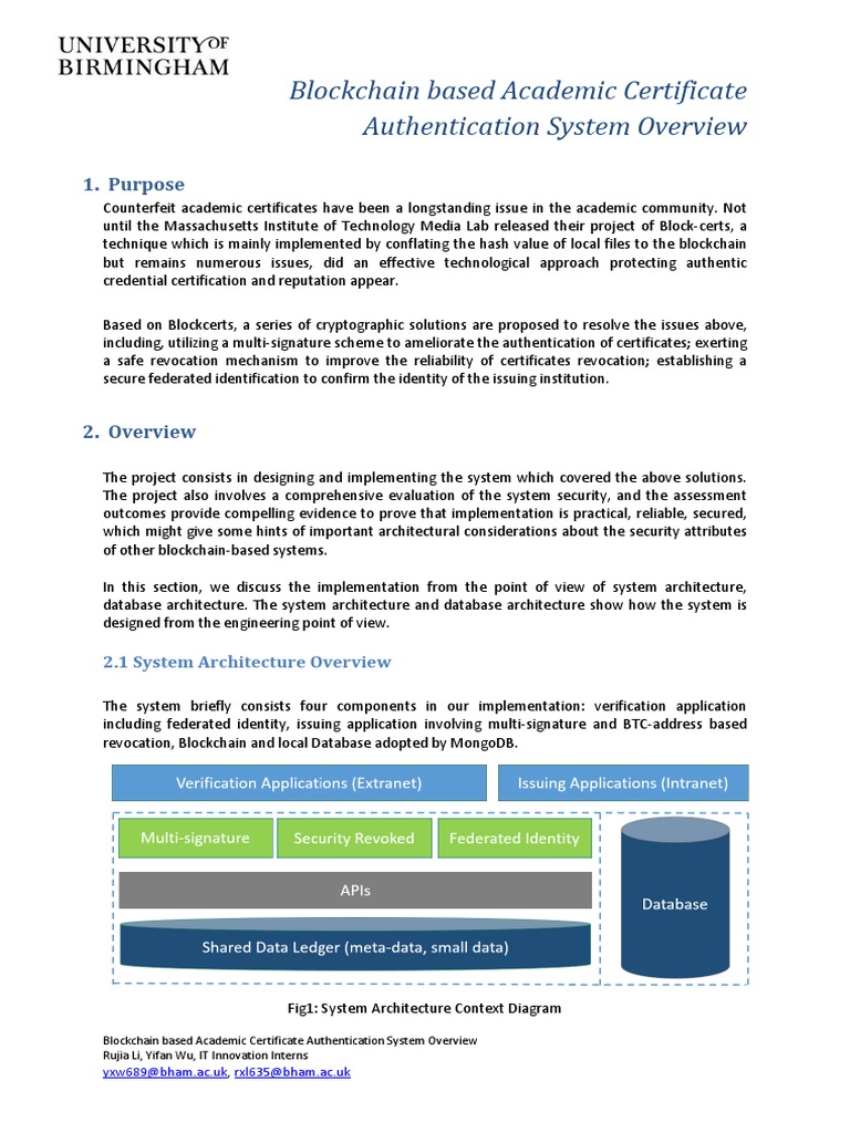 Blockchain-Based Academic Certificate Authentication System: An ...