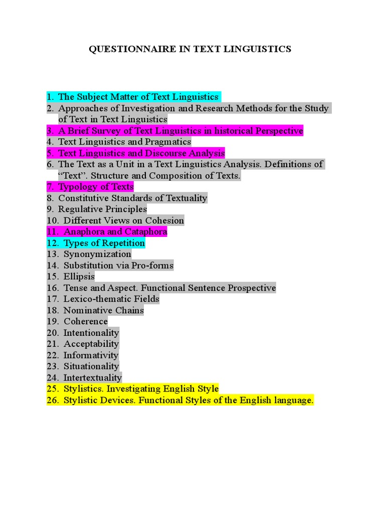 Text Linguistics | PDF | Linguistics | Discourse