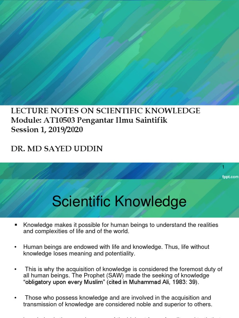 Lecture 3 Scientific Knowledge | PDF | Science | Epistemology