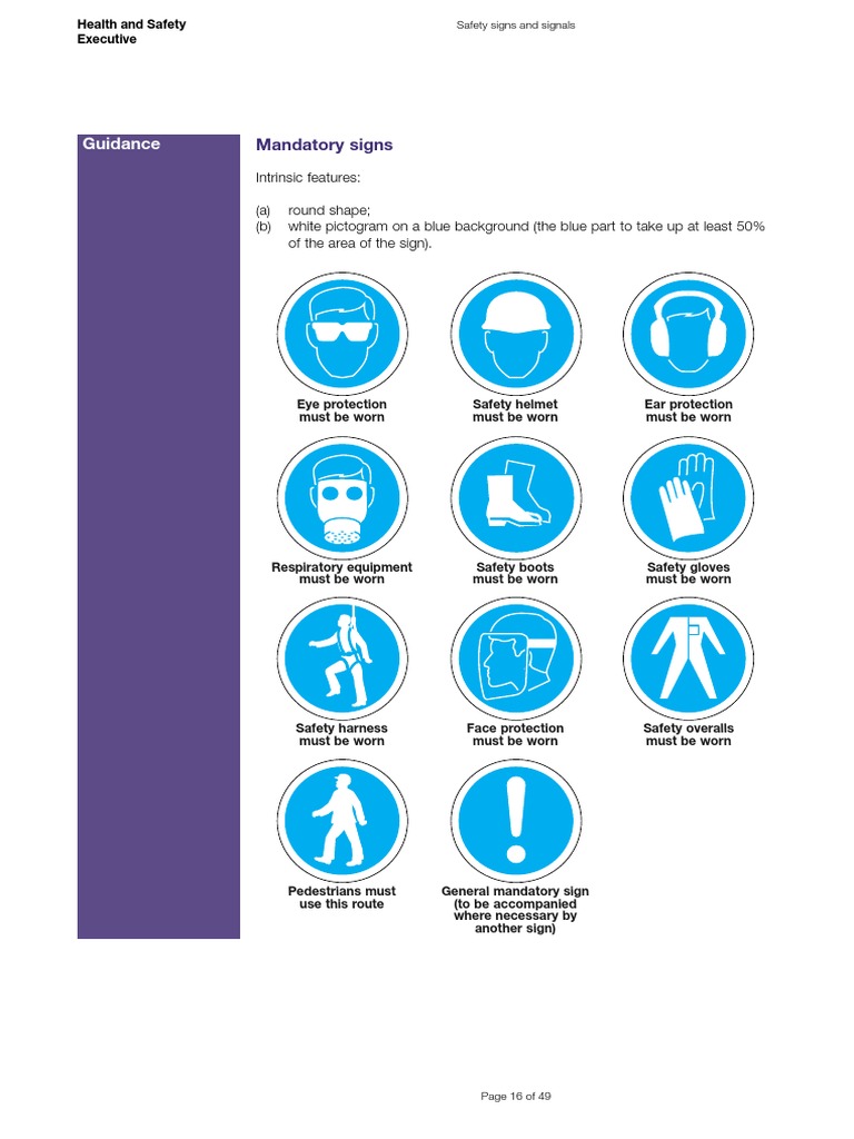 Safety Engineering Mandatory Signs | PDF