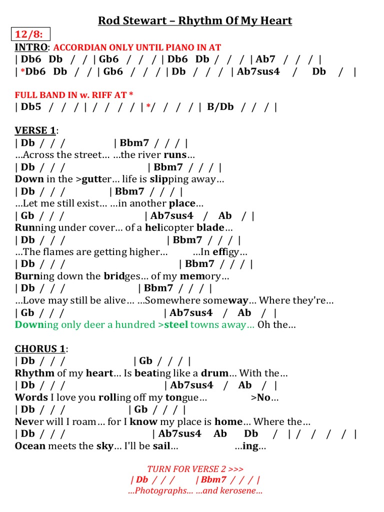 Rod Stewart - Rhythm of My Heart | Download Free PDF | Musical Forms ...