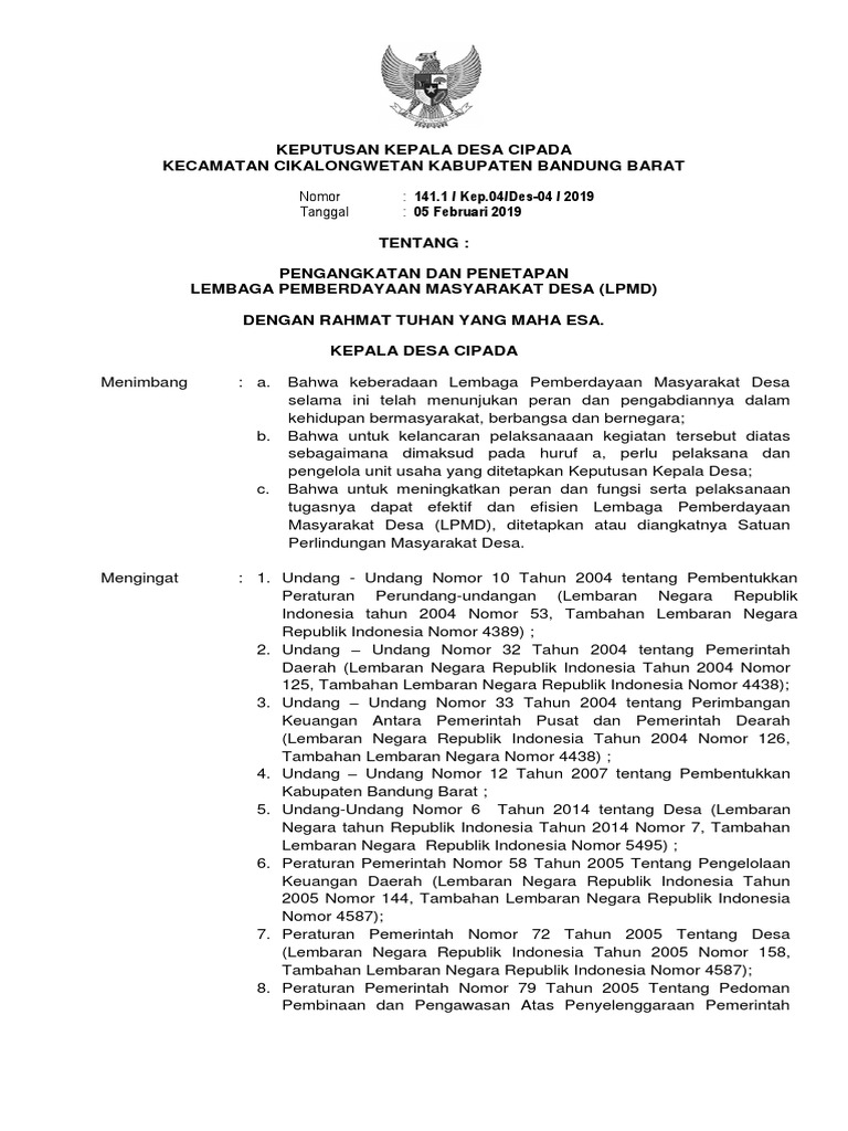 04.SK LPMD Contoh | PDF