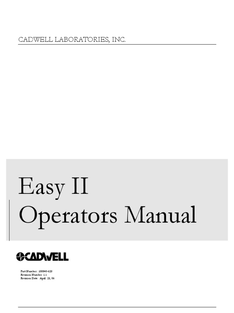 Easy II Operators Manual | Download Free PDF | Electroencephalography ...