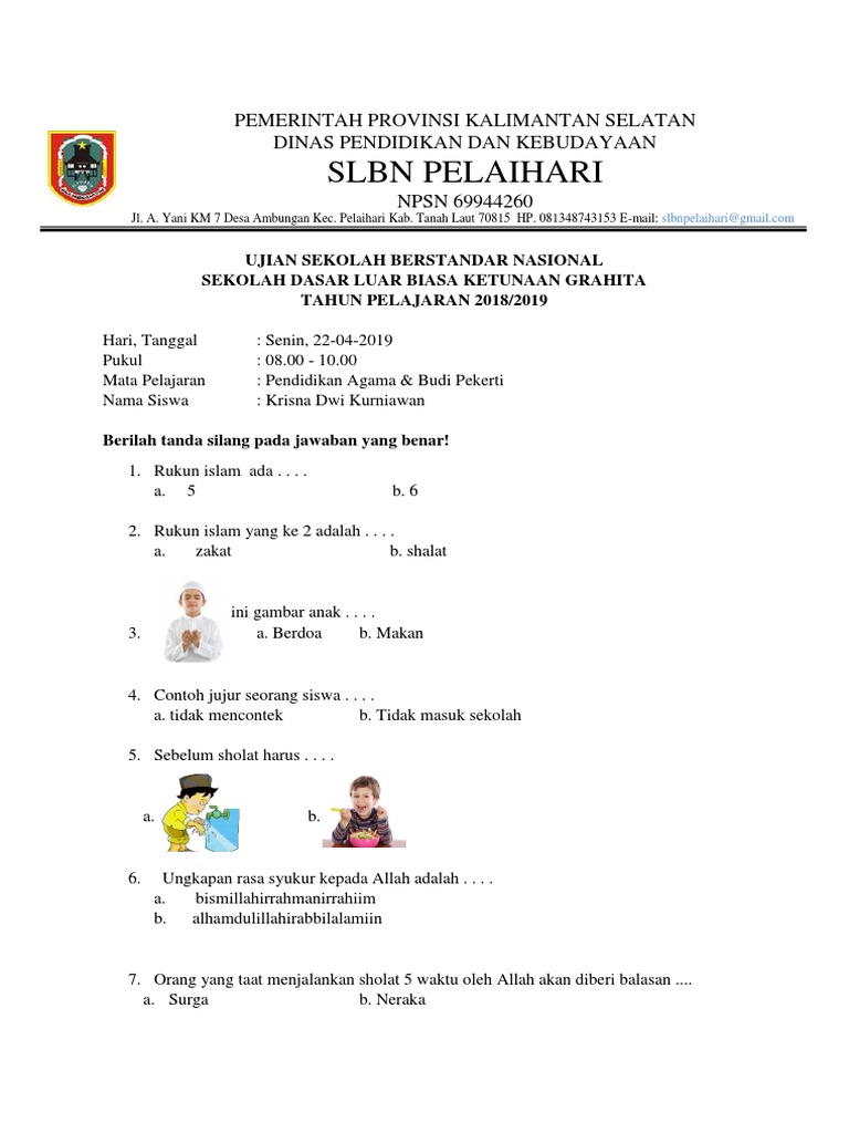 Soal Pai SLB | PDF