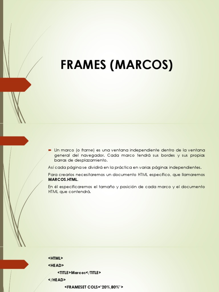 Frames (Marcos) | PDF | HTML | Áreas de informática