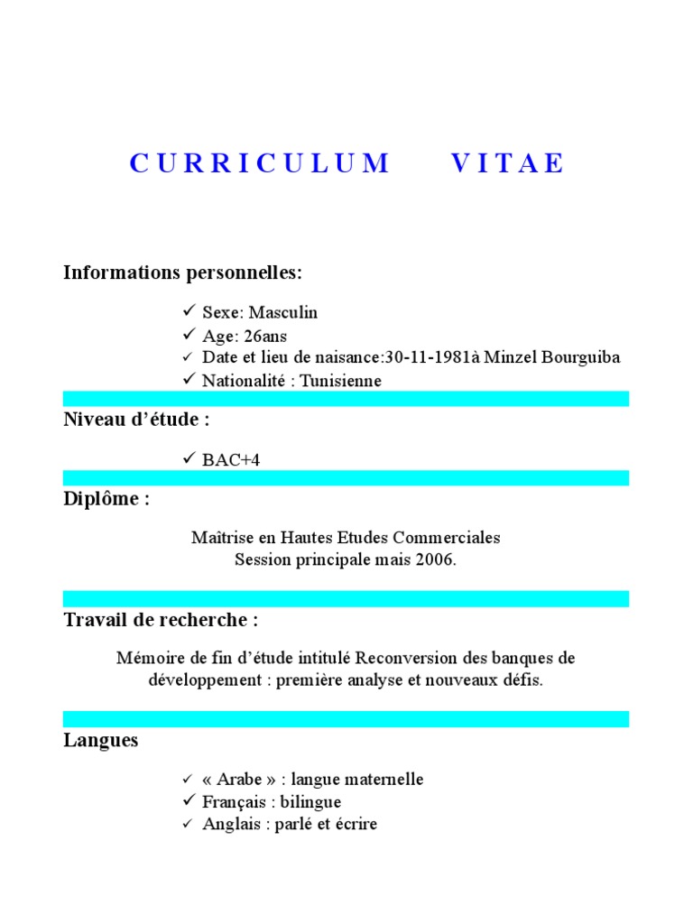 Bahri Aymen CV | PDF