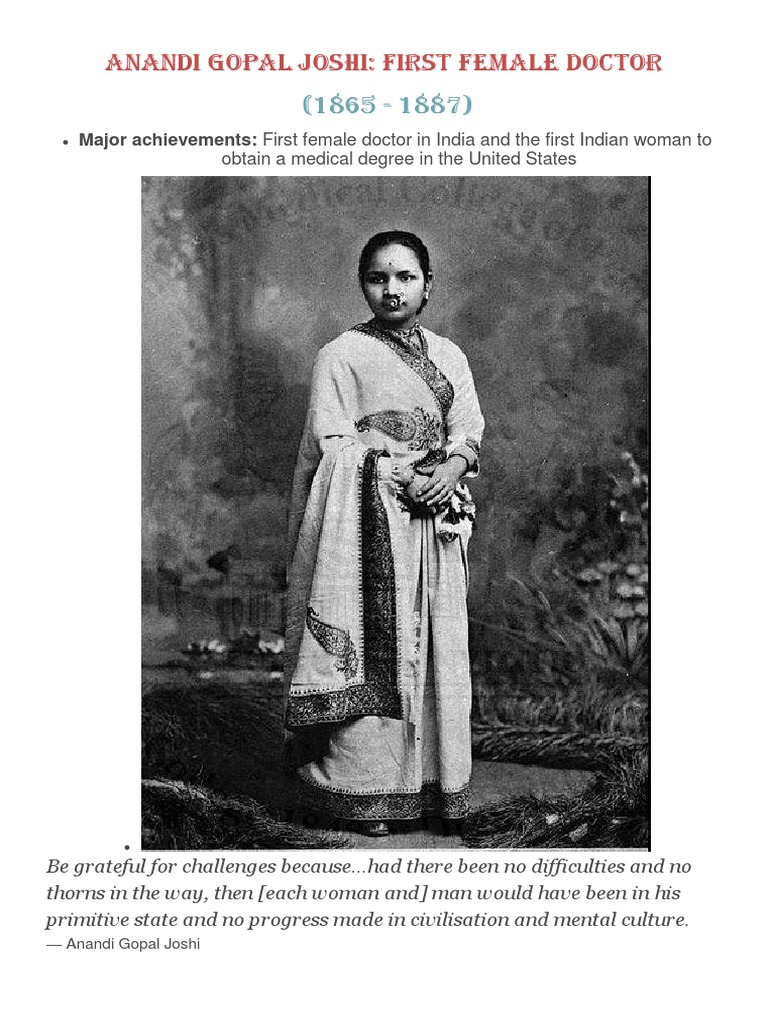 Anandi Gopal Joshi | PDF | Entertainment (General)