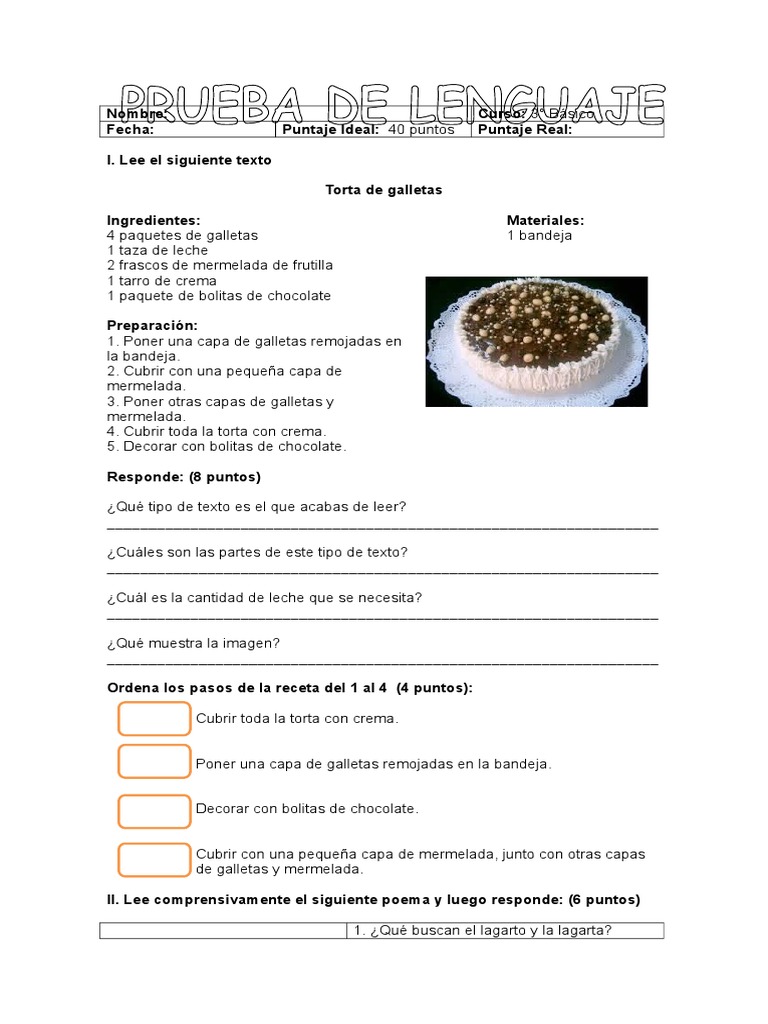 Prueba de Lenguaje Unidad 6 | PDF | Ocio | Naturaleza
