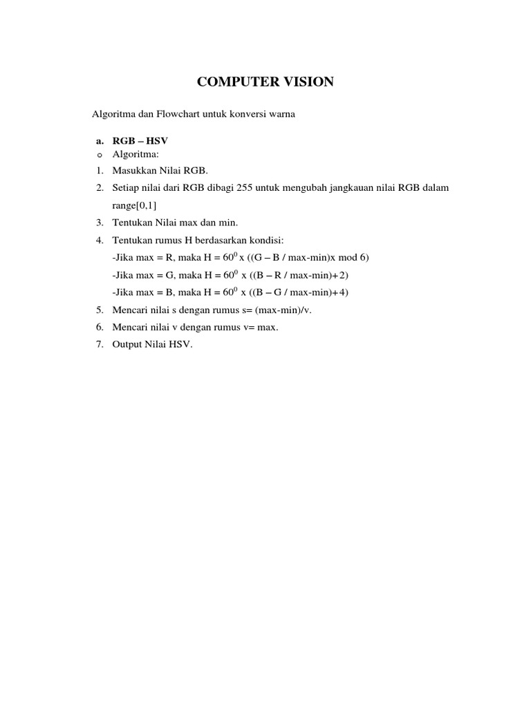 Algoritma & Flowchart Konversi Warna Pada Citra | PDF
