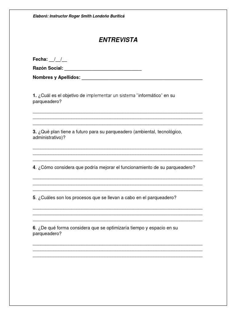 Ejemplo Entrevista | PDF | Usuario (informática) | Software