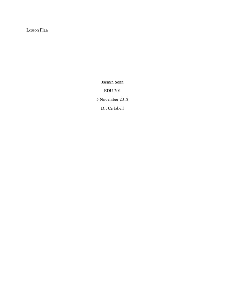 Edu 201 Lesson Plan | PDF | Lesson Plan | Teachers