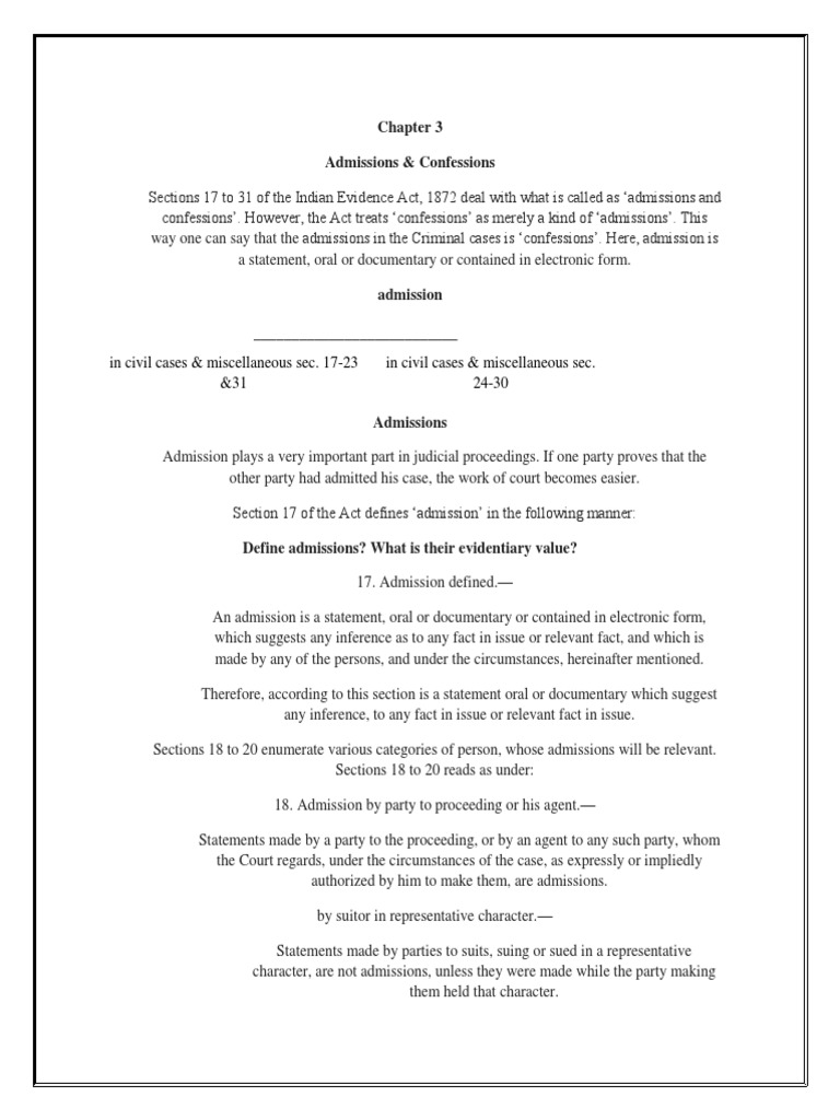 Chapter 3 Evidence | PDF | Confession (Law) | Evidence (Law)