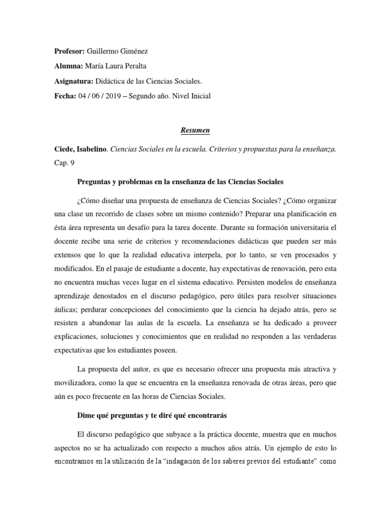 Resumen Cap. 9 Isabelino Ciede. | PDF | Conocimiento | Realidad