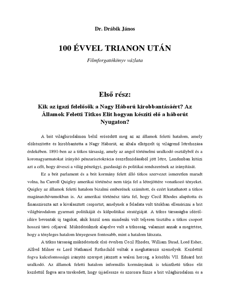 Kik Az Igazi Felelősök A Nagy Háború Kirobbantásáért? Az Államok Feletti Titkos Elit Hogyan ...