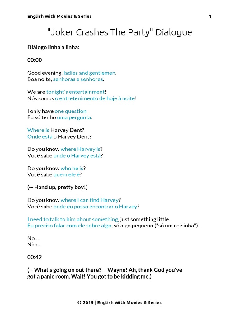 Movies and Series 003 - The Dark Knight Joker Crashes The Party Scene ...