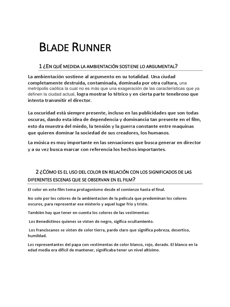 Blade Runner | PDF | Color