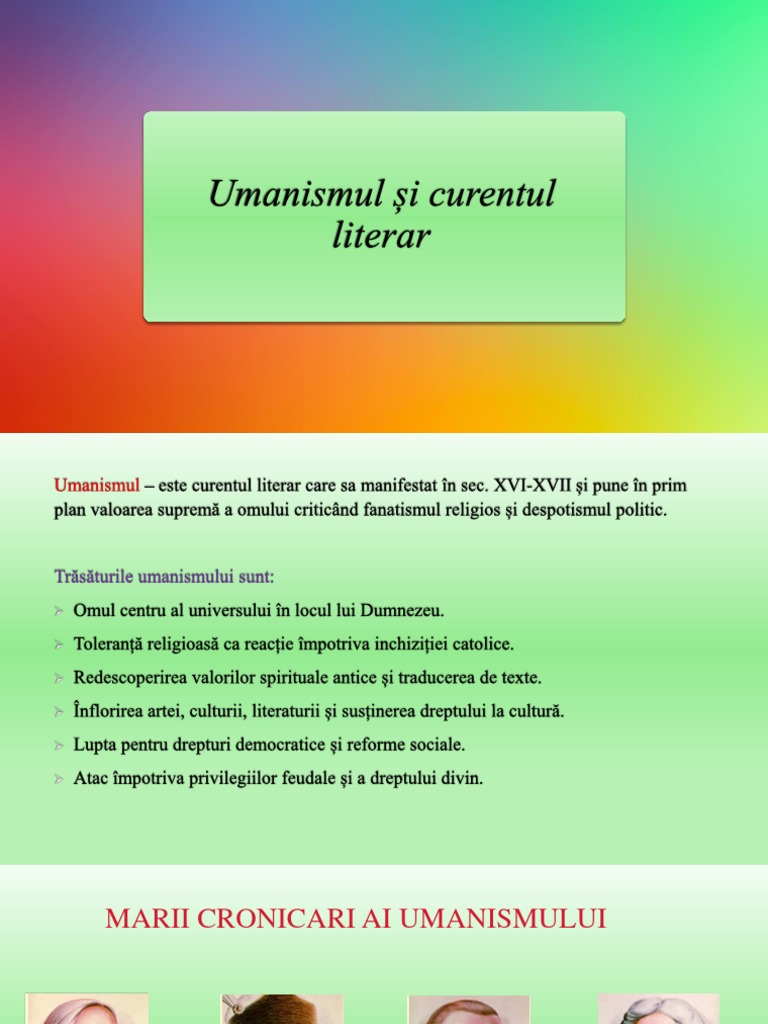 Umanismul Și Curentul Literar | PDF