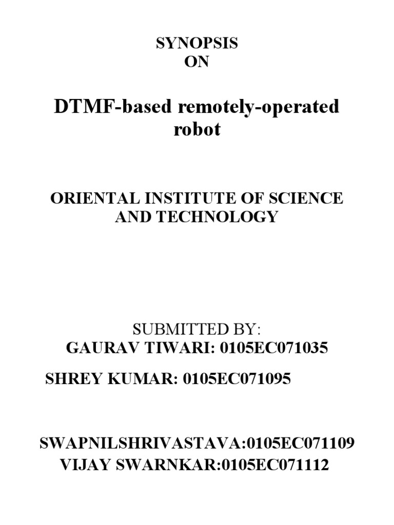 DTMF Robot Control System Design | PDF | Computers