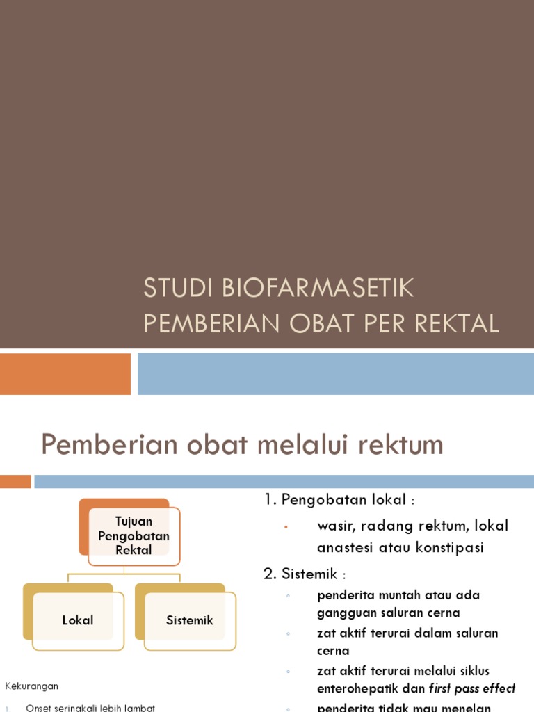 Biofarmasetika Pemberian Obat Rektal | PDF