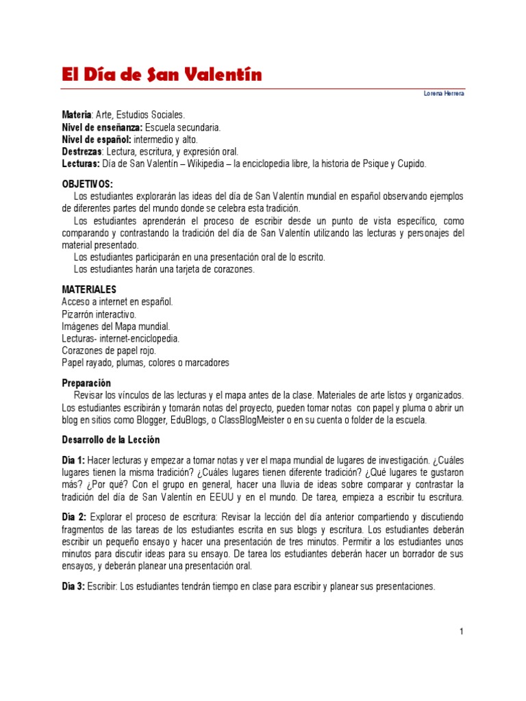 Investigación sobre el Día de San Valentín | PDF | Ensayos | Escritura