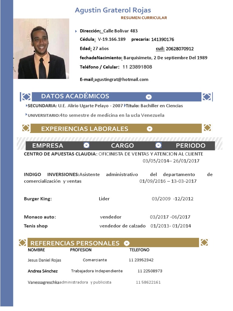 Curriculum Agustin Modifcado (Agustin Graterol) | PDF