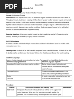 3rd Grade Lesson Plan - Weather | PDF | Lesson Plan | Science