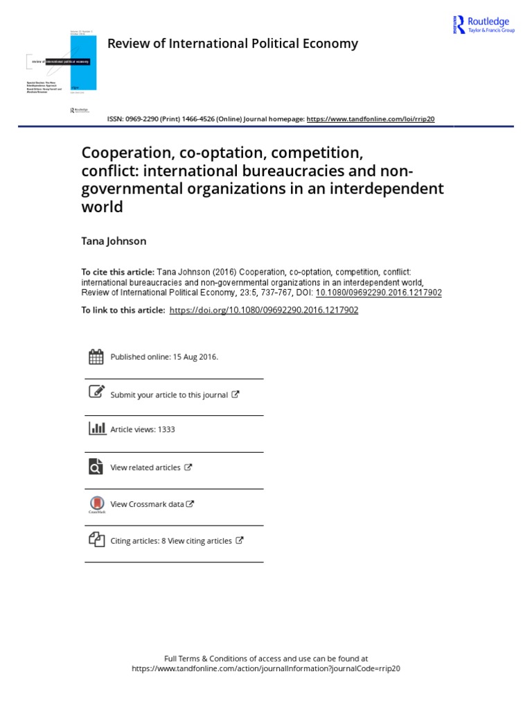 Cooperation Co Optation Competition Conflict International ...