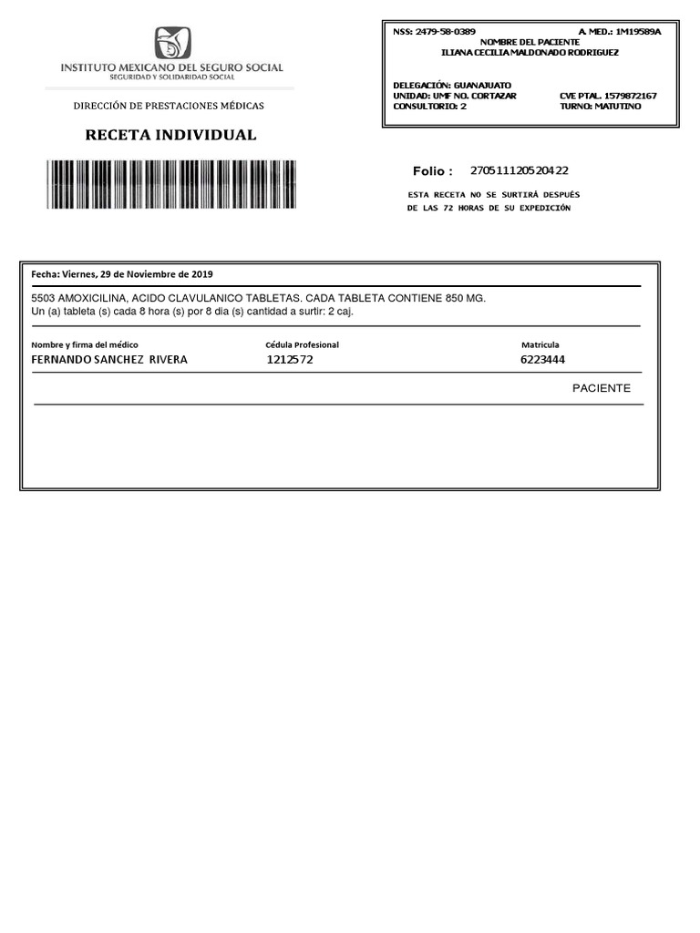 Receta-IMSS Editable | PDF