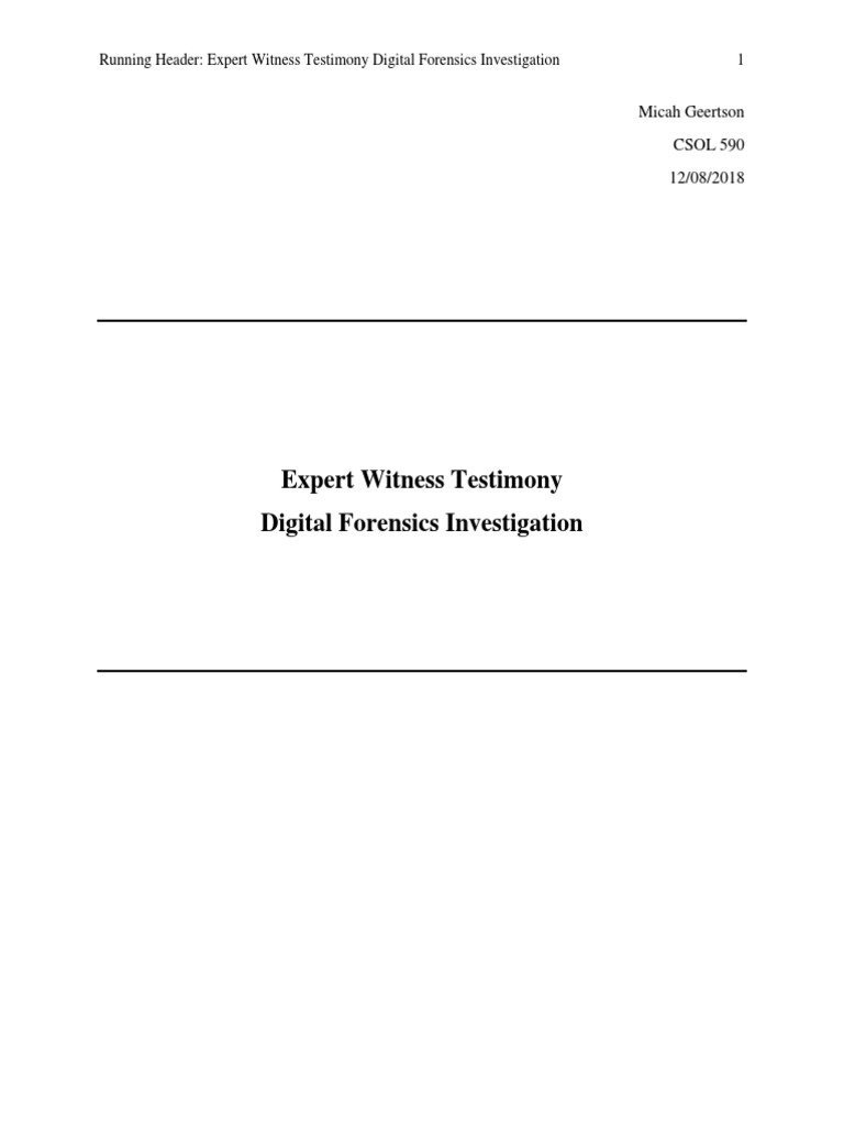 Expert Witness | PDF | Computer Forensics | Digital Forensics