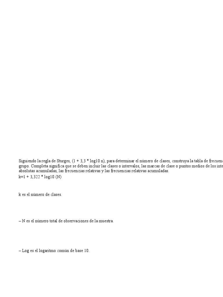 Cálculo de Clases en Estadística | PDF