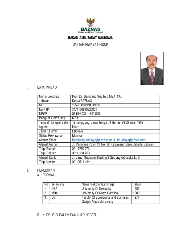 CV Bambang Sudibyo 3 PDF | PDF