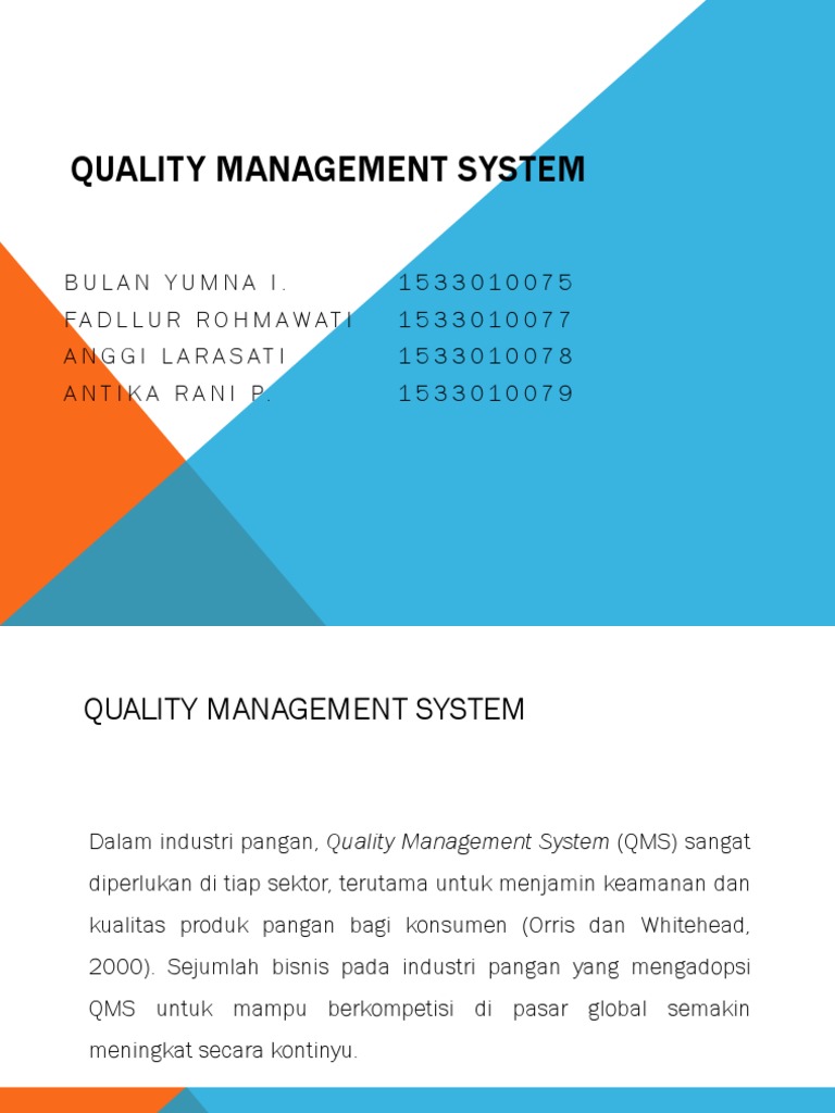 Quality Management System | PDF