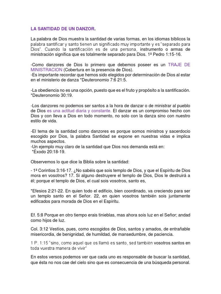 La Santidad de Un Danzor Alo | PDF | Santificación | Santo