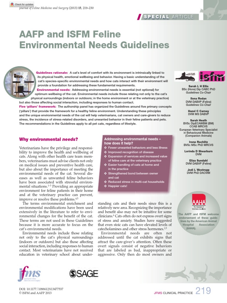 AAFP and ISFM Feline Guidelines PDF | PDF | Cats | Predation