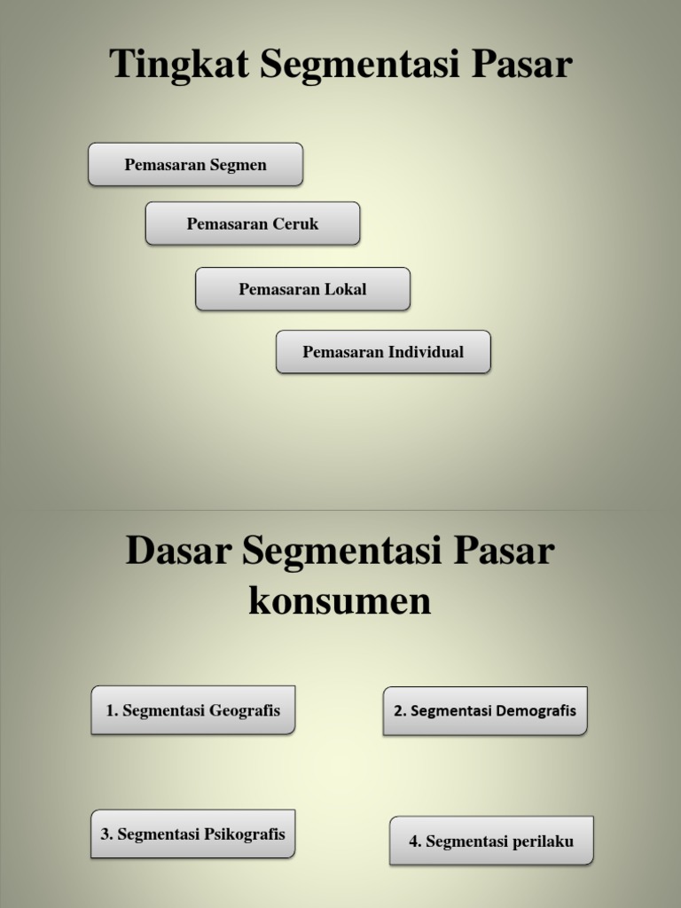 Tingkat Segmentasi Pasar | PDF