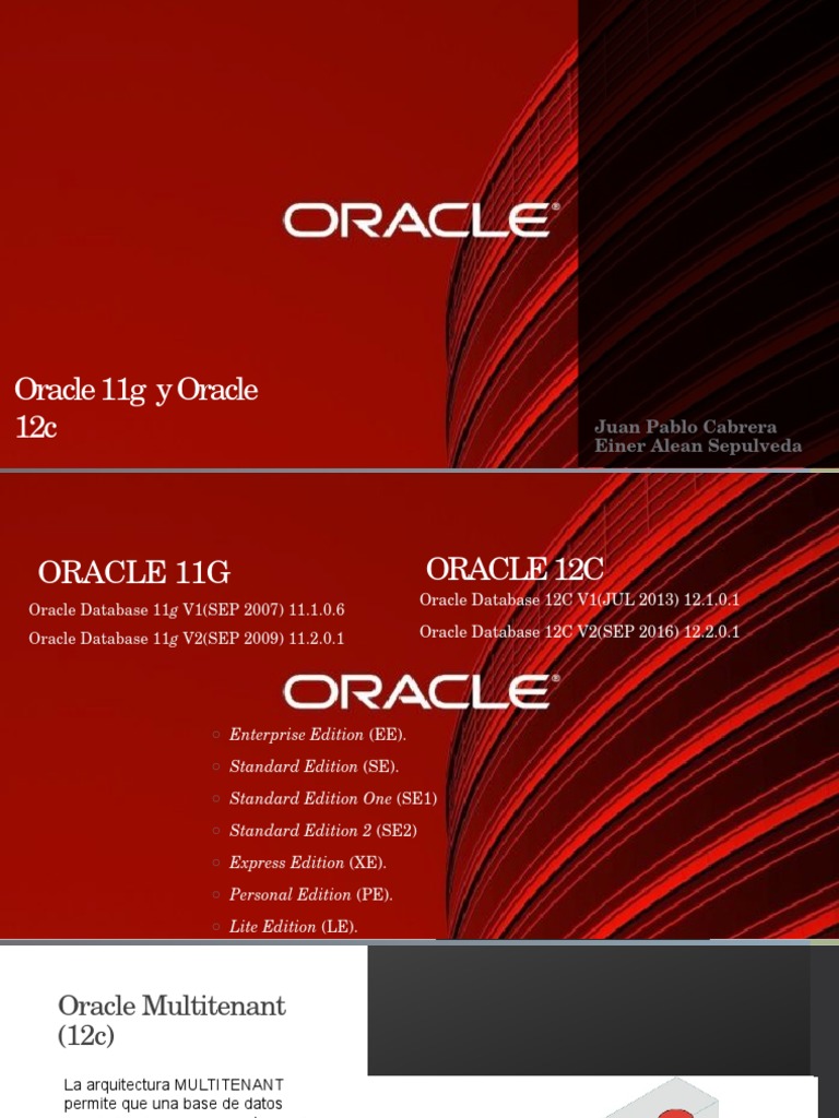 Oracle 12c Vs Oracle 11g y Versiones Anteriores | PDF | Computación en ...