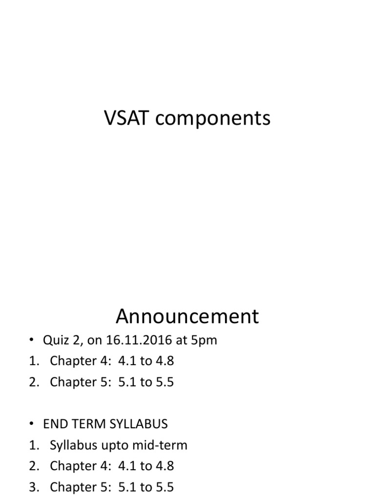 VSAT Components 1 | PDF | Very Small Aperture Terminal | Communications ...