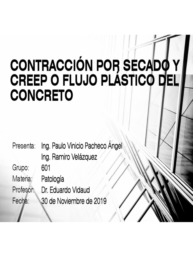 Creep y contracción del concreto | PDF | Deformación (Mecánica) | Hormigón