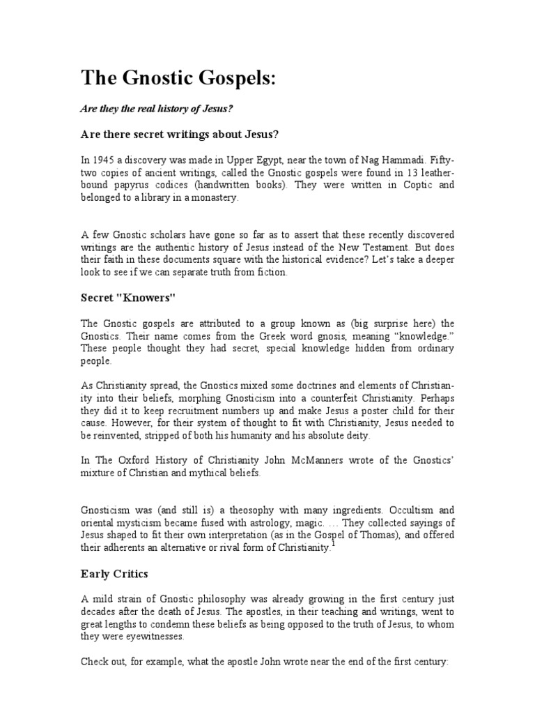 Gnostic Gospel | PDF | Gospels | Gnosticism