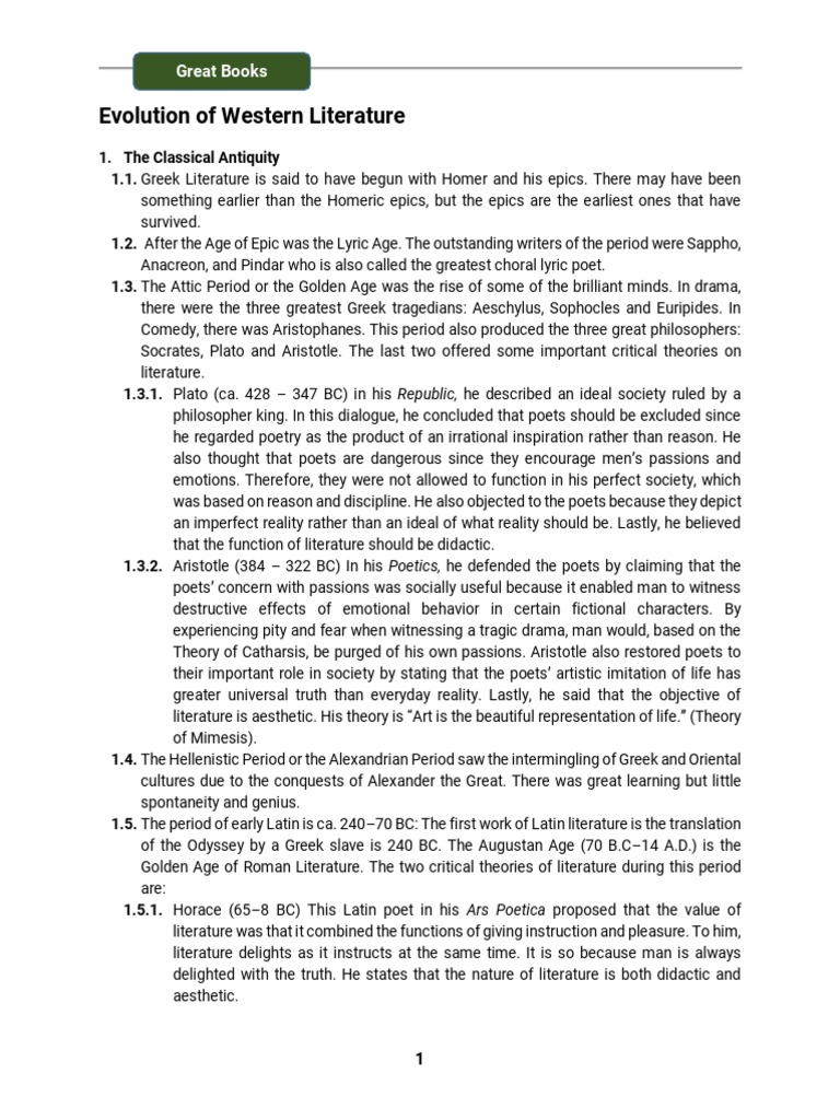 02 Evolution of Western Literature | PDF | Symbolism (Arts) | Romanticism