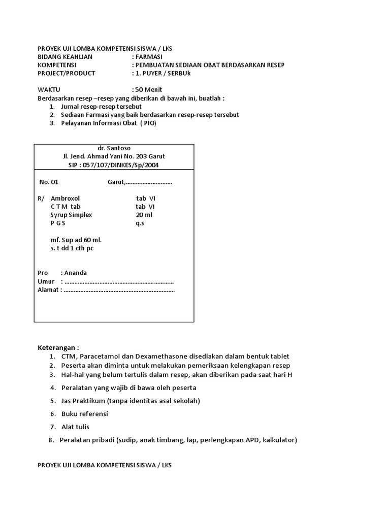 Soal Lks Farmasi Jabar 2019 | PDF