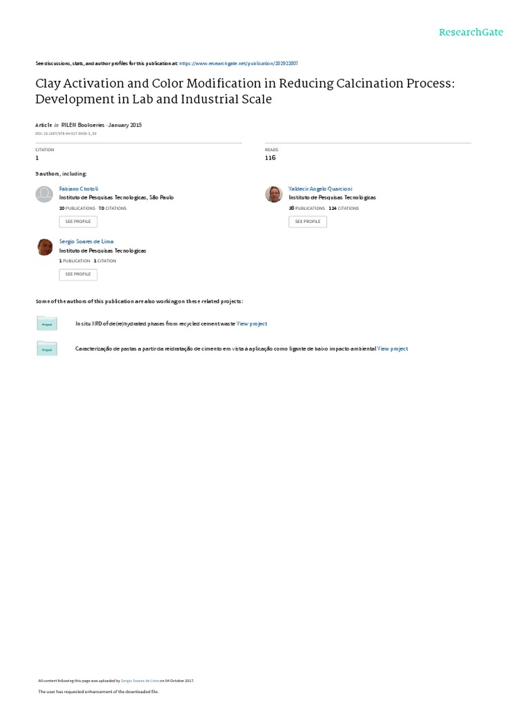 Clay Activation and Color Modification in Reducing Calcination Process ...